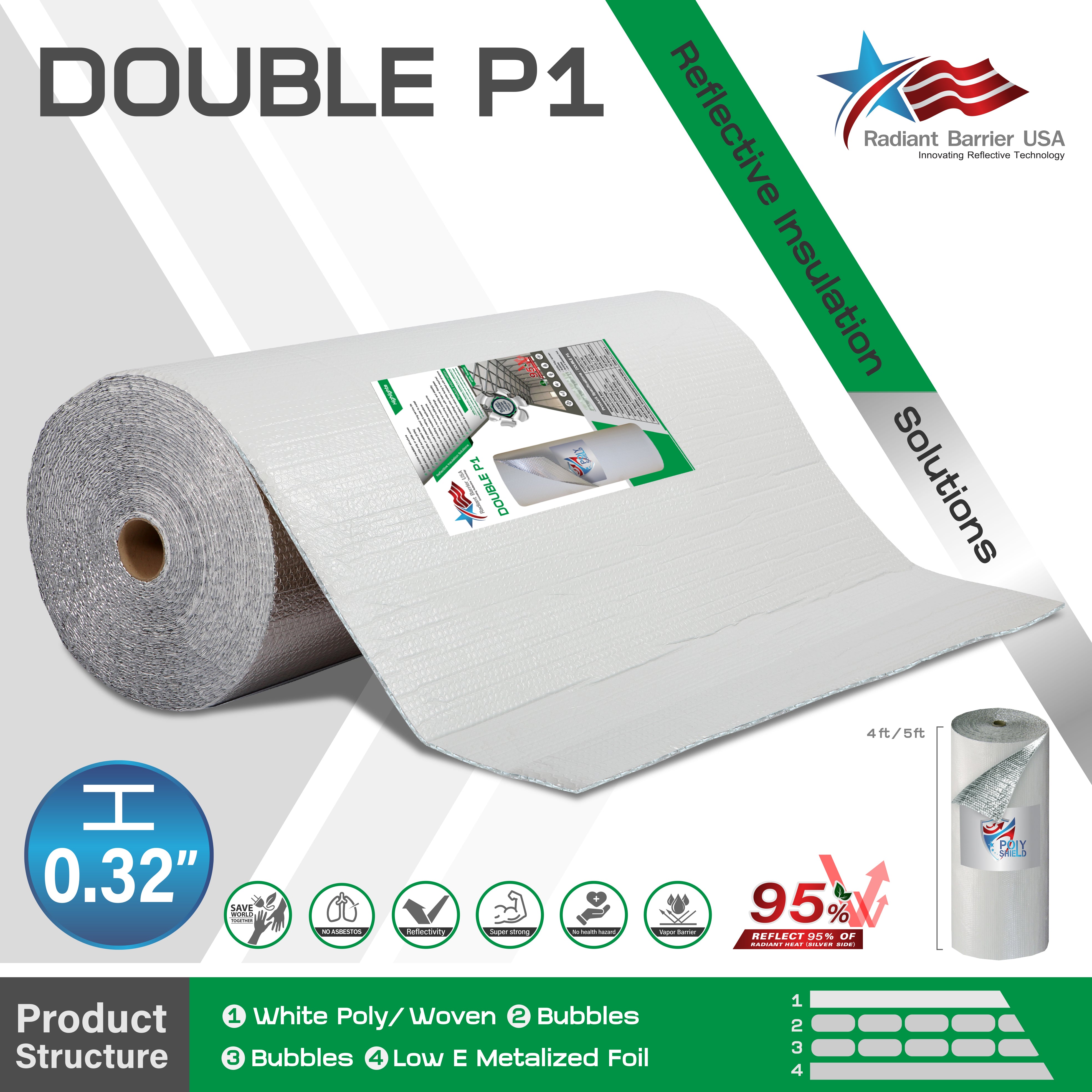 Double P1 Double Bubble Foil White – GetRadiantBarrier